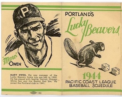 PCL Portland Beavers Baseball Pocket Schedule: Roster Bios Antique ...