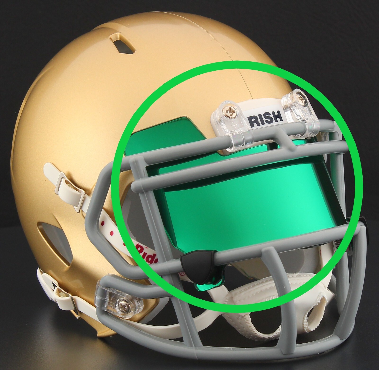EYE SHIELD / VISOR ONLY! for NOTRE DAME FIGHTING IRISH Mini Football ...