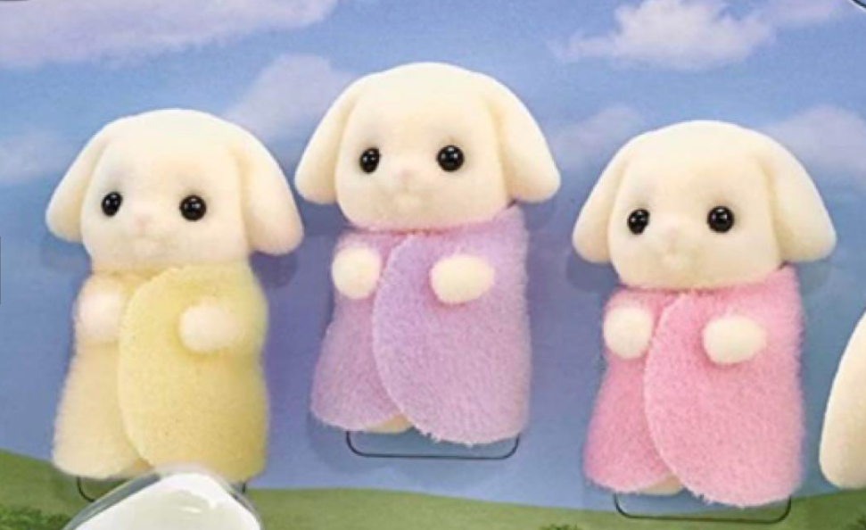 Sylvanian Families Calico Critters Flora Rabbit TRIPLETS RARE | eBay