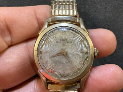 Vintage Rare ELGIN Watch Shockmaster Automatic Self-Winding 10K Gold ...