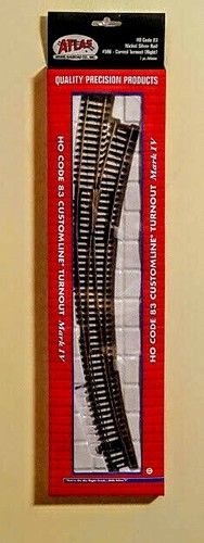 Atlas #596 HO Code 83 Customline Right Hand Curve Turnout Track 22 ...