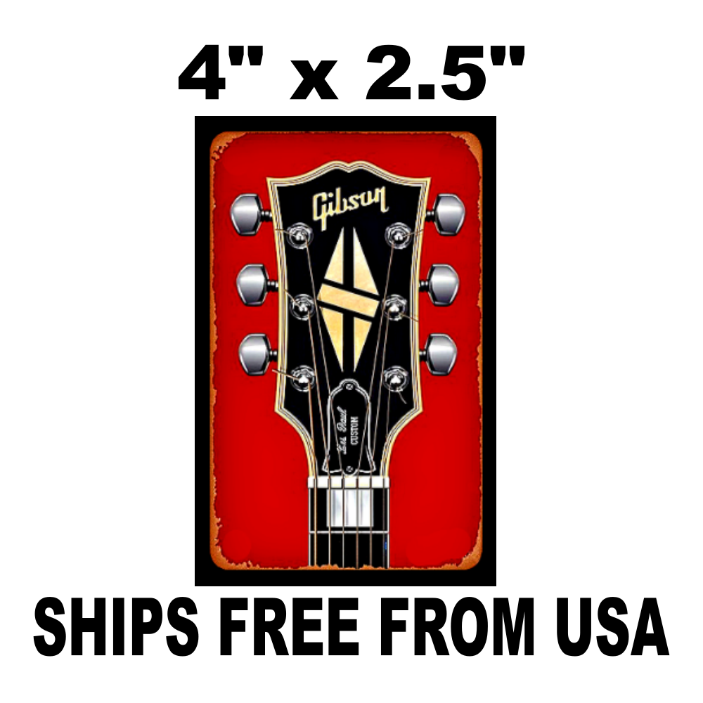 Gibson Guitar Sticker Sign. Les Paul Die Cut Glossy Vinyl Sticker | eBay