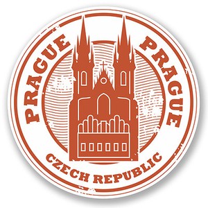 2 x Prague Czech Republic Vinyl Sticker Decal iPad Travel Luggage Tag ...
