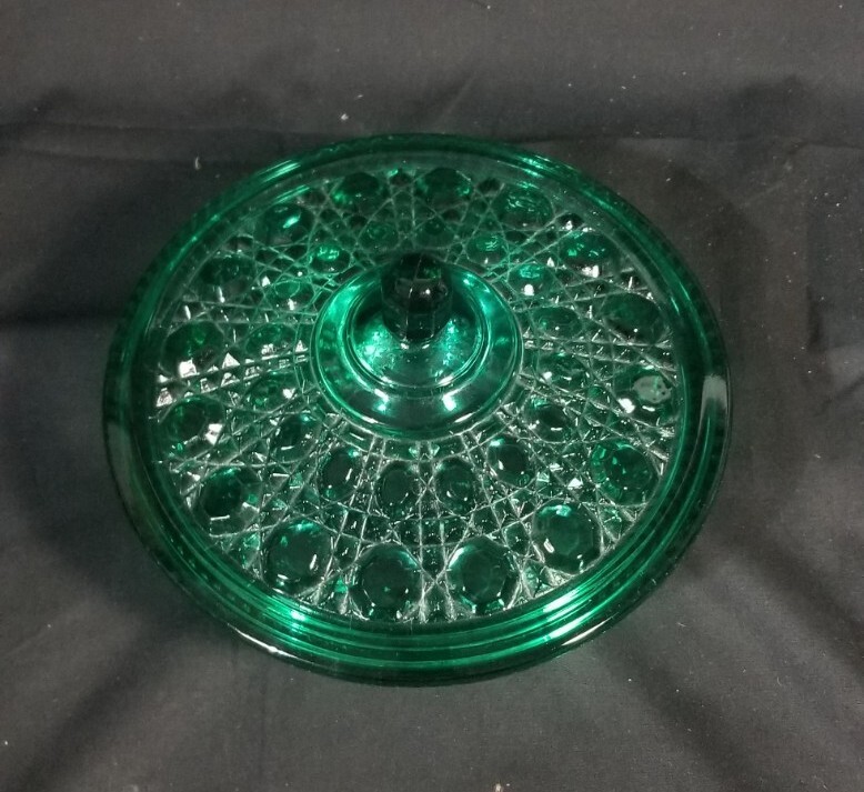 Vintage Indiana Glass Candy Nut Dish with Lid Windsor Button and Cane ...