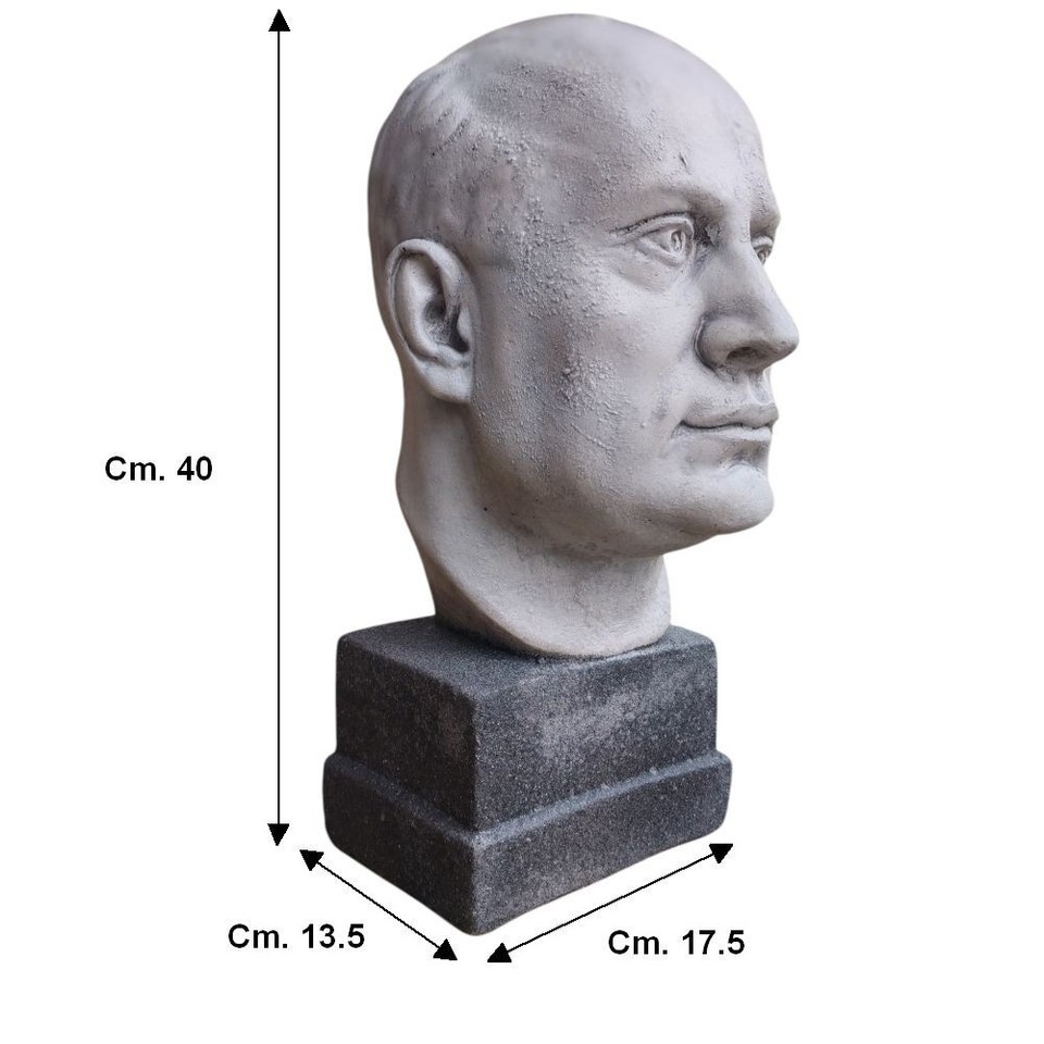 Busto Storico Duce Benito Mussolini Statua base tipo granito arredo ...