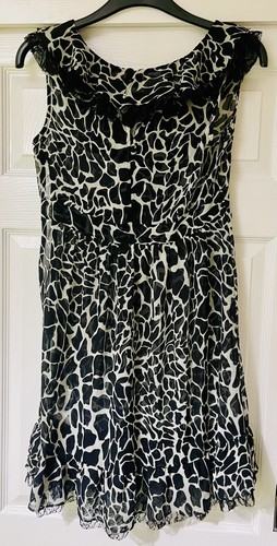 Be Beau Matalan Leopard Print Night Dress Women’s Size 12 Black & White ...