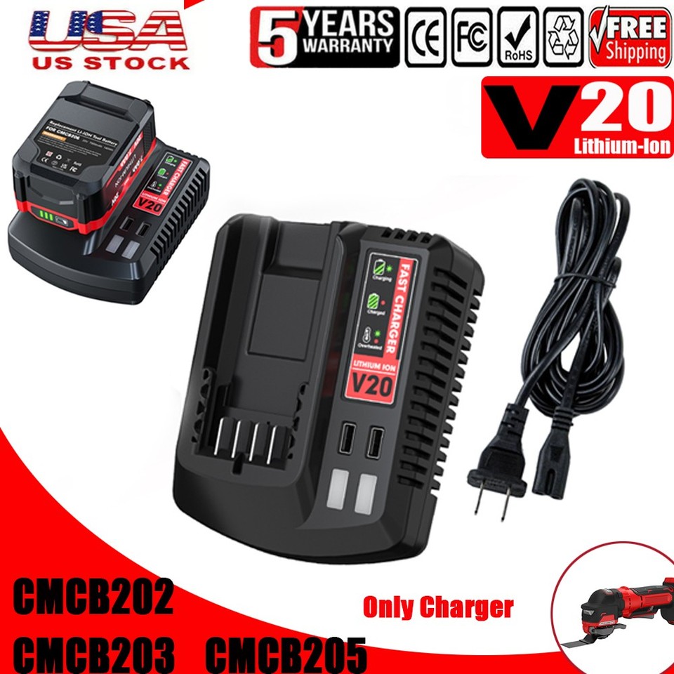 8.0Ah For Craftsman V20 20 Volt MAX Lithium Battery CMCB204 CMCB202 ...