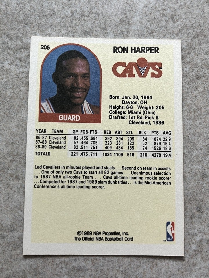 1989-90 NBA Hoops #205 Ron Harper Cleveland Cavaliers | eBay
