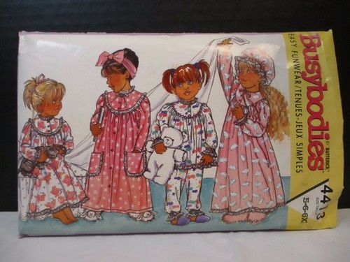 Butterick Pattern 4413 Girls Size 5-6-6X Robe Nightgown Hat Pajamas Cut ...