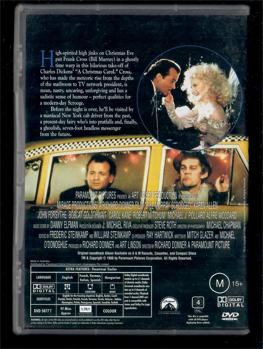 Scrooged,Bill Murray(DVD, 1989) | eBay Australia