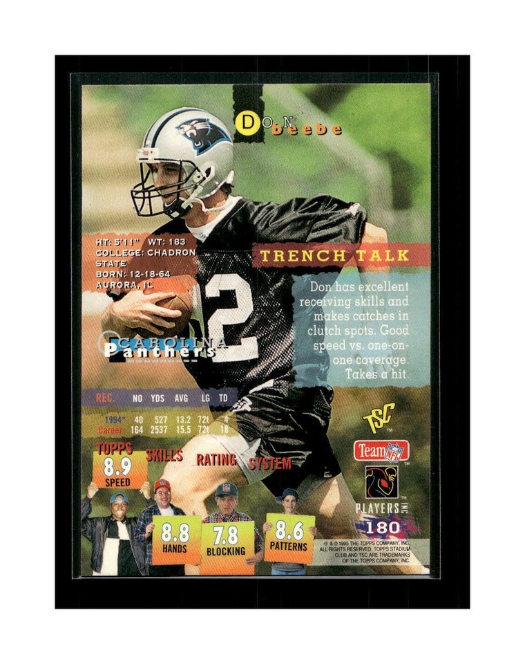 1995 Stadium Club Don Beebe Carolina Panthers #180 Football | eBay