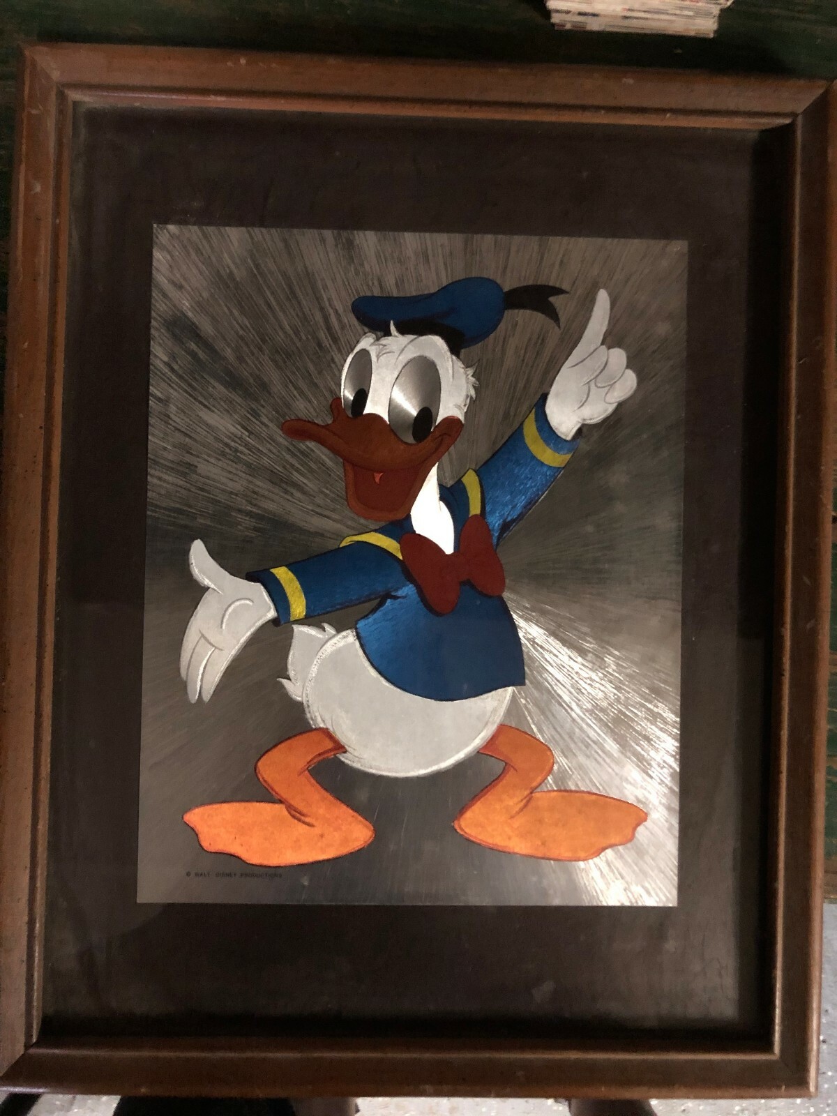 DONALD DUCK FRAMED SERIGRAPH GLASS WALT DISNEY PRODUCTIONS PICTURE | eBay