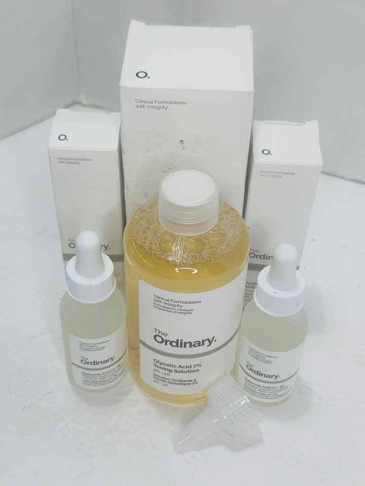 The Ordinary Face Serum Set! Glycolic Acid 7% + (2 Bottles) Hyaluronic ...