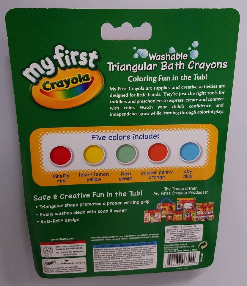 My First Crayola Washable Triangular Bath Crayons 5 Pack 24 months ...