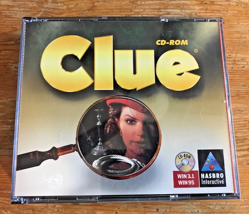 CLUE PC Game Vintage 1996 CD-ROM (Windows 3.1,Windows 95) Hasbro ...