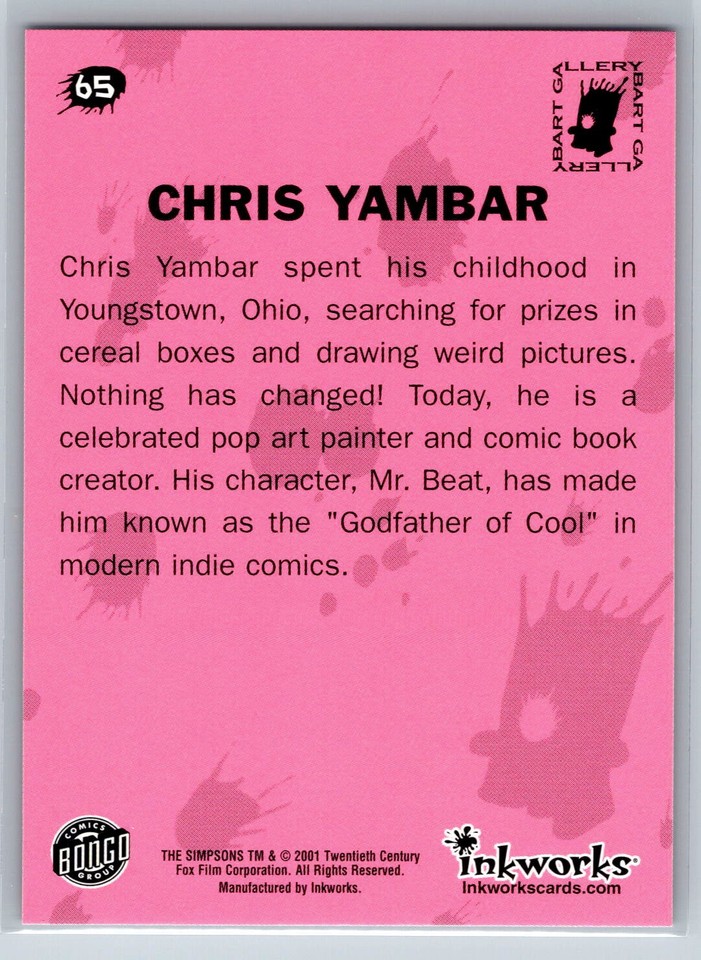 2001 Inkworks The Simpsons Mania Chris Yambar Ralph Painting #65 | eBay