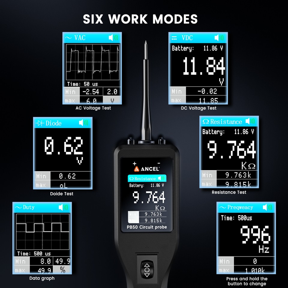 ANCEL PB50 PB100 PB600 Circuit Probe Tester Kit Automotive Circuit ...
