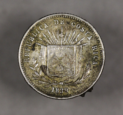 1889 Costa Rica Silver 5 Centavos -Mount Removed- | eBay