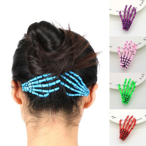 1X Skeleton Hair Clip Bone Hand Slides Zombie Hair Grips Halloween ...