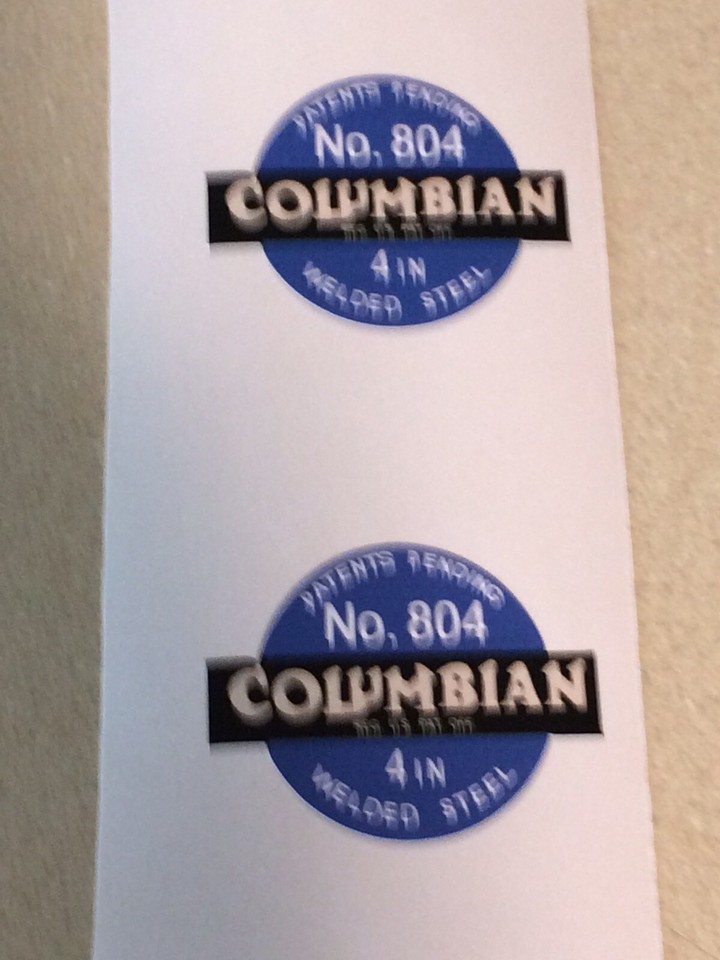 Vintage Columbian Welded Steel Vise No. 804 Sticker Decal Kit Only | eBay