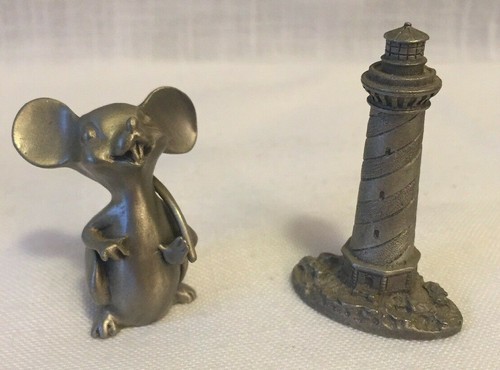 Hudson Pewter Mouse WF Figurine & Spoontiques Pewter 1982 Lighthouse | eBay