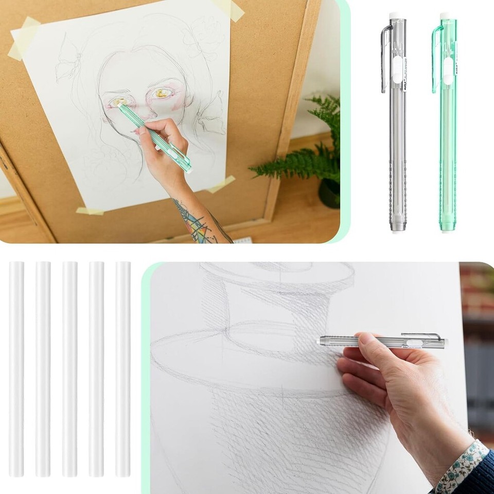 12pcs Retractable Eraser Mechanical Eraser Pen Pencil Eraser Pencil ...