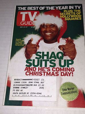 Tv Guide Magazine Shaquille O'Neal December 21-27 2002 021517RH | eBay