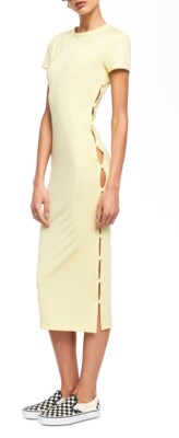 Lioness Women’s Brentwood Keyhole Midi Drees Yellow Color Size L | eBay