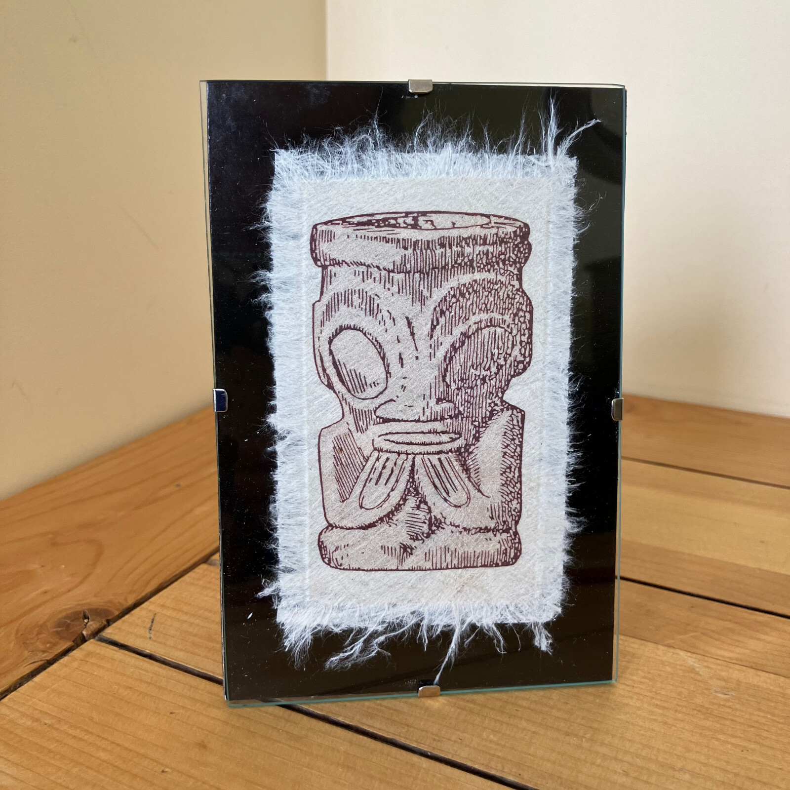 Authentic Tapa Polynesian Art Ahutai Tahiti Framed Tiki Picture 4x6" | eBay
