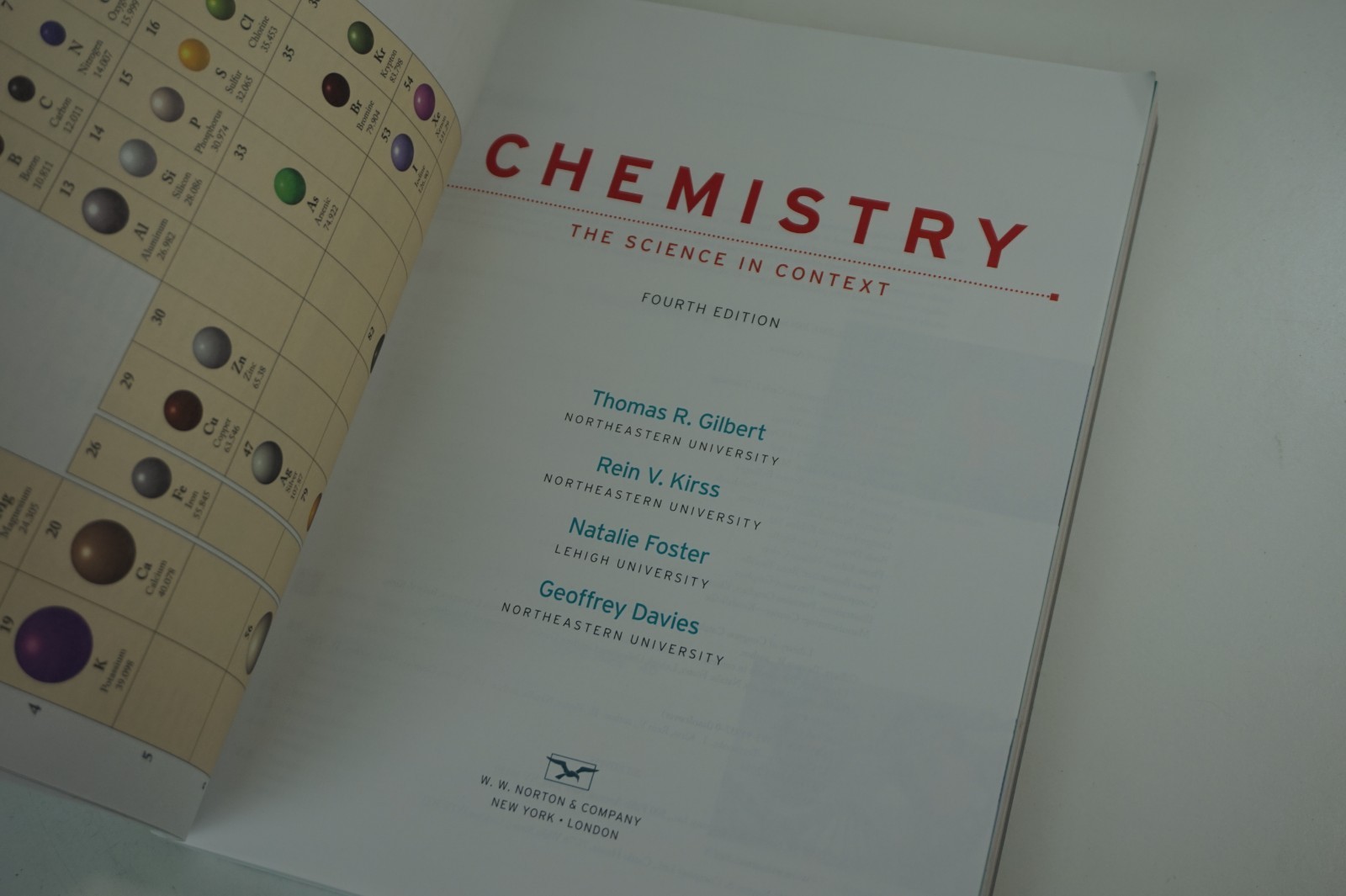 Chemistry (4th Edition) by Gilbert Kirss Foster Davies. Elgin ...