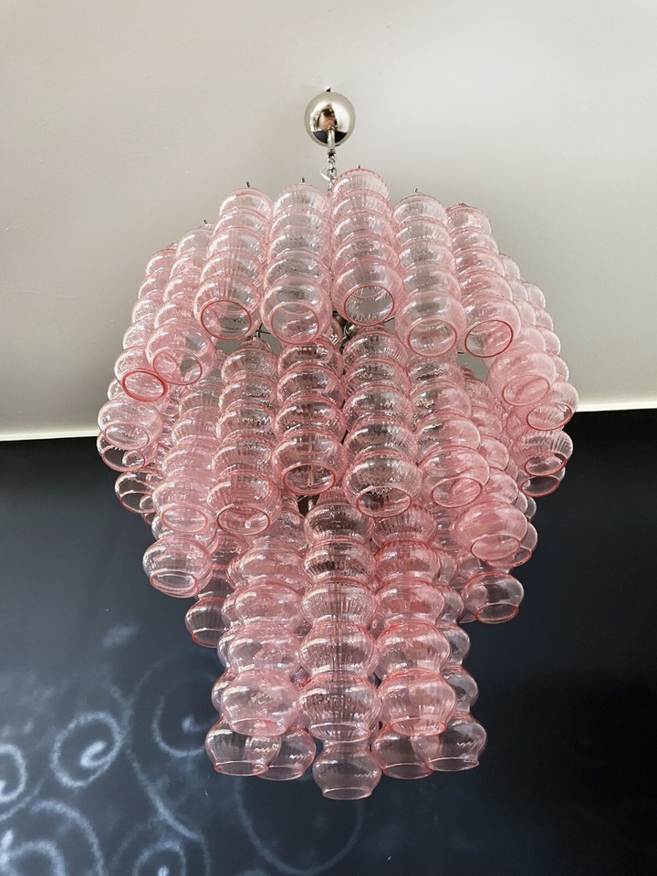 Three-Tier Murano Glass Tube Chandelier - 48 PINK GLASSES | eBay