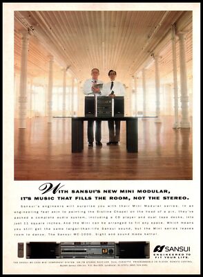 1990 Sansui MC-1000 Mini Component Stereo System Vintage Print Ad ...