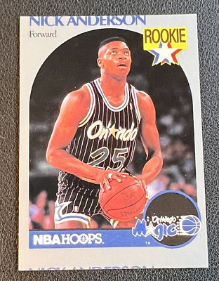 1990-91 NBA Hoops Nick Anderson Rookie Miscut Error Orlando Magic #214 ...