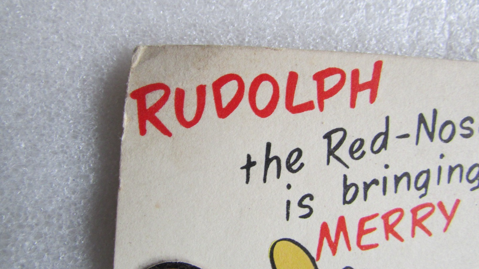 interactive moves CHRISTMAS CARD RUDOLPH RED NOSED REINDEER VTG Barker ...