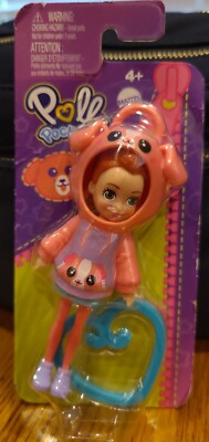 Polly Pocket Tiny World Animal hoodie 4" doll Dog Key Chain. In Package ...