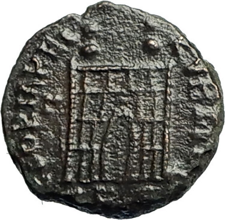 ARCADIUS Authentic Ancient 383AD Thessalonica Camp Gate Roman Coin ...