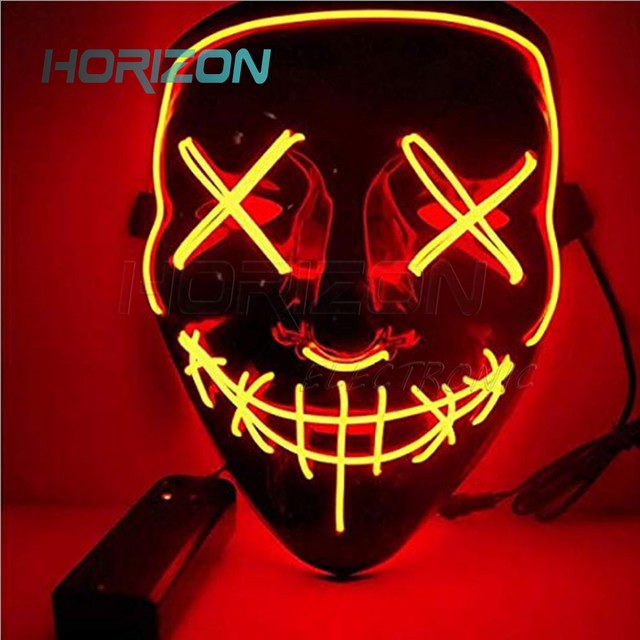 Light Up LED Scary Mask for Stitches Costume Halloween Rave Cosplay ...