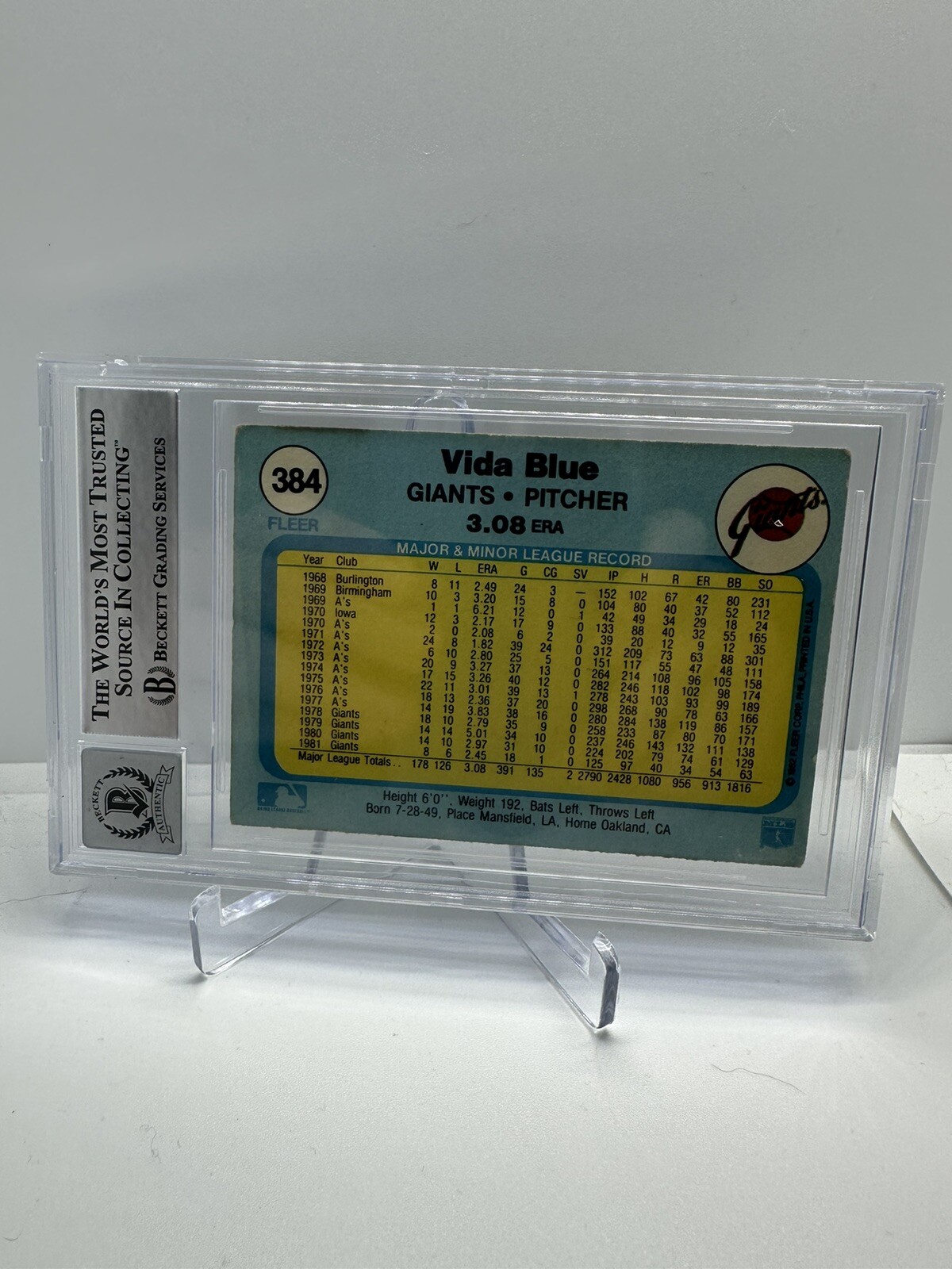 1982 Fleer - Vida Blue #384 for sale online | eBay