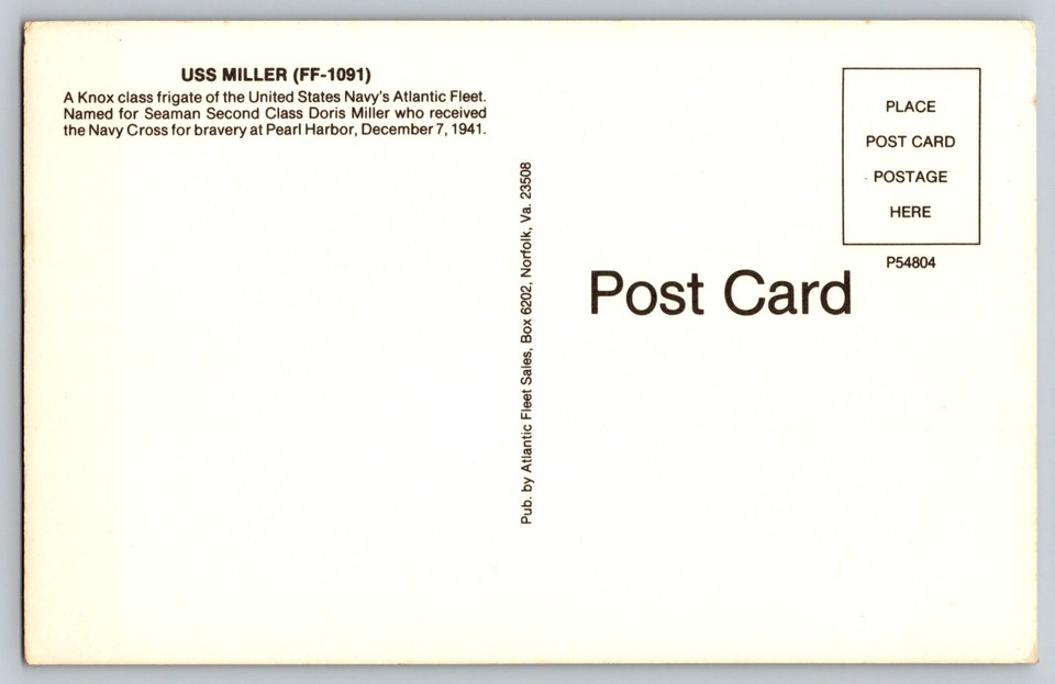 Postcard US Navy Ship - USS Miller - FF-1091 | eBay