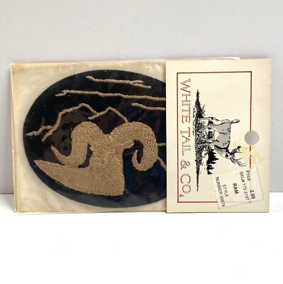 VINTAGE 80'S RAM Embroidered Iron On Patch WHITE TAIL & CO NIP Voyager Nature | eBay