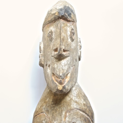 Tribal Artifact of Male & Female Figures Standing from Papua New Guinea ...