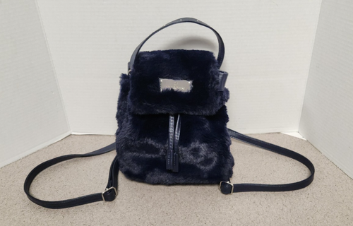 Swarovski Navy Blue Mini Fuzzy Small Backpack Bag | eBay