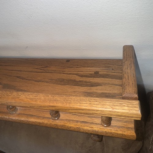 VTG Solid Wood Display Shelf Hanging W/ Plate Groove Spindle Railing 36 ...
