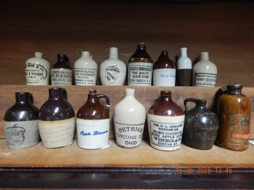 Collection of 15 Advertising Mini Pottery Stoneware Jugs | eBay