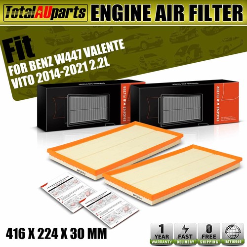2x Engine Air Filter for Benz W447 Valente Vito 1.6L 2.2L OM 651.950 ...