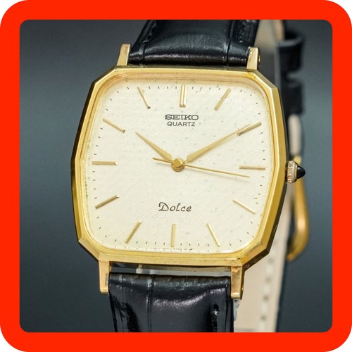 Vintage 1986 SEIKO DOLCE 7731-5120 New Band Gold Elegant Hexagon Men ...