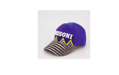 MISSONI Unisex Blue/Yellow/White Embroidered Zig Zag Baseball Cap £175 ...