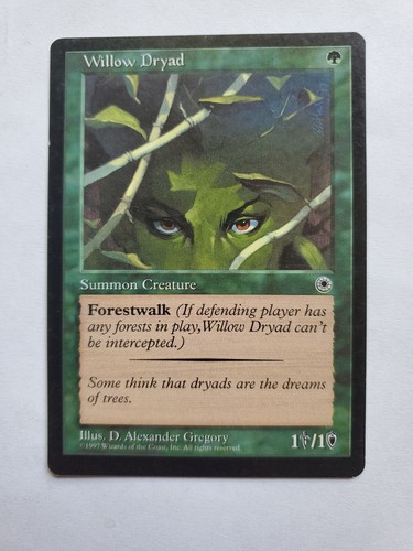 MTG Magic The Gathering Card Willow Dryad Summon Creature Green Portal ...