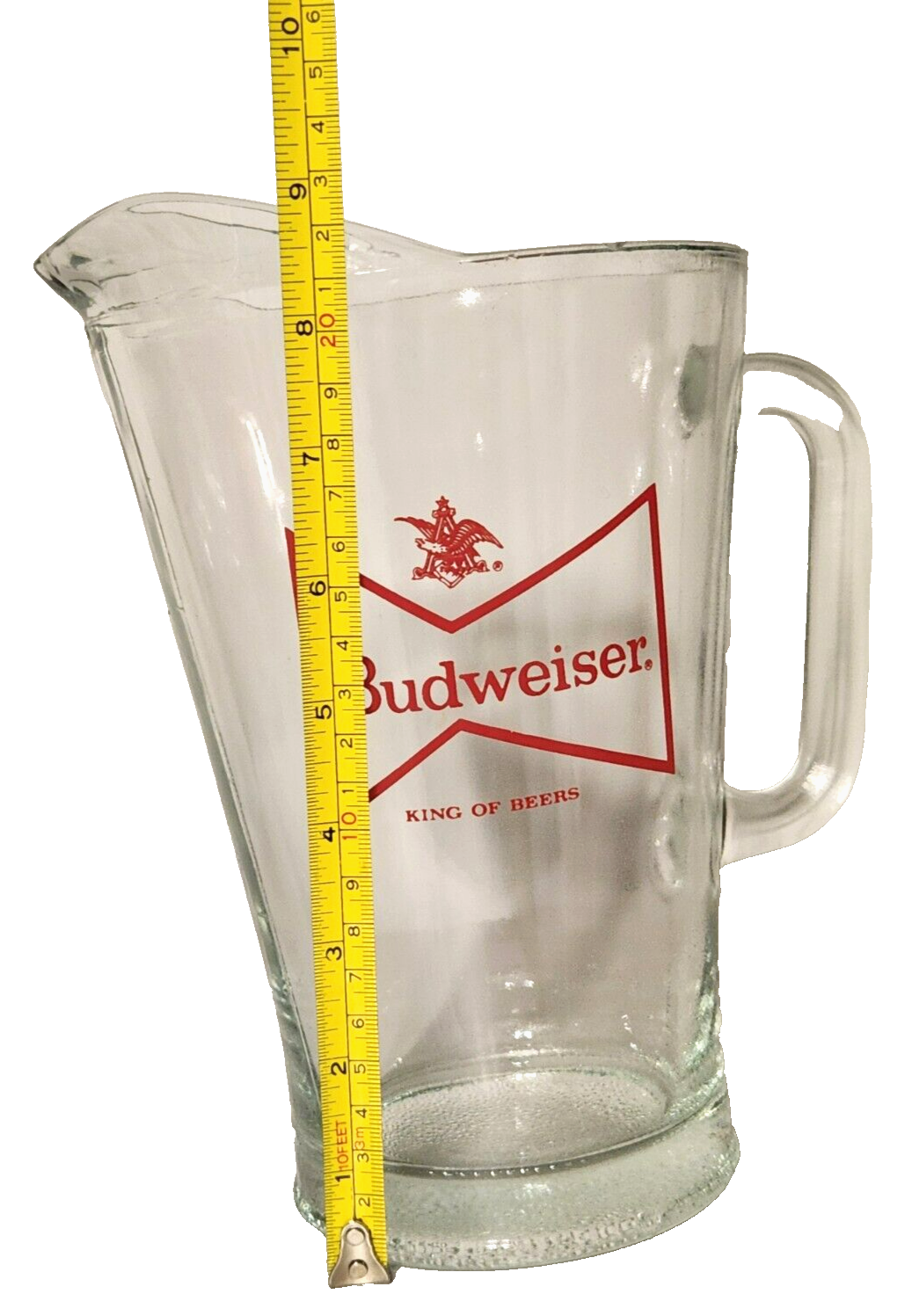Vintage Budweiser "Bud King of Beers" Heavy Glass Beer Pitcher 9"H ...