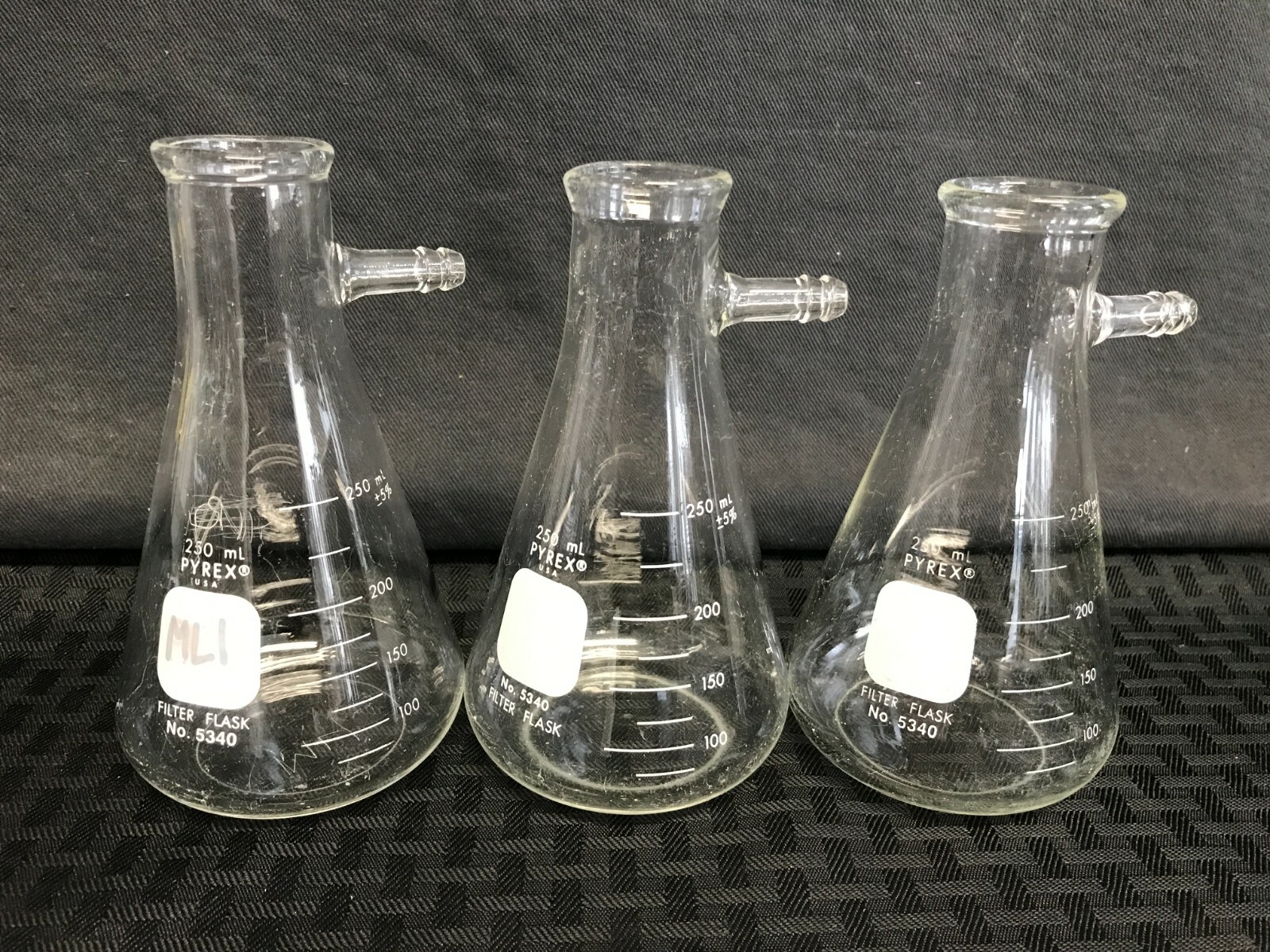 (6) PYREX Glass 250mL Graduated Filter Flask HD Narrow Mouth 10mm ...